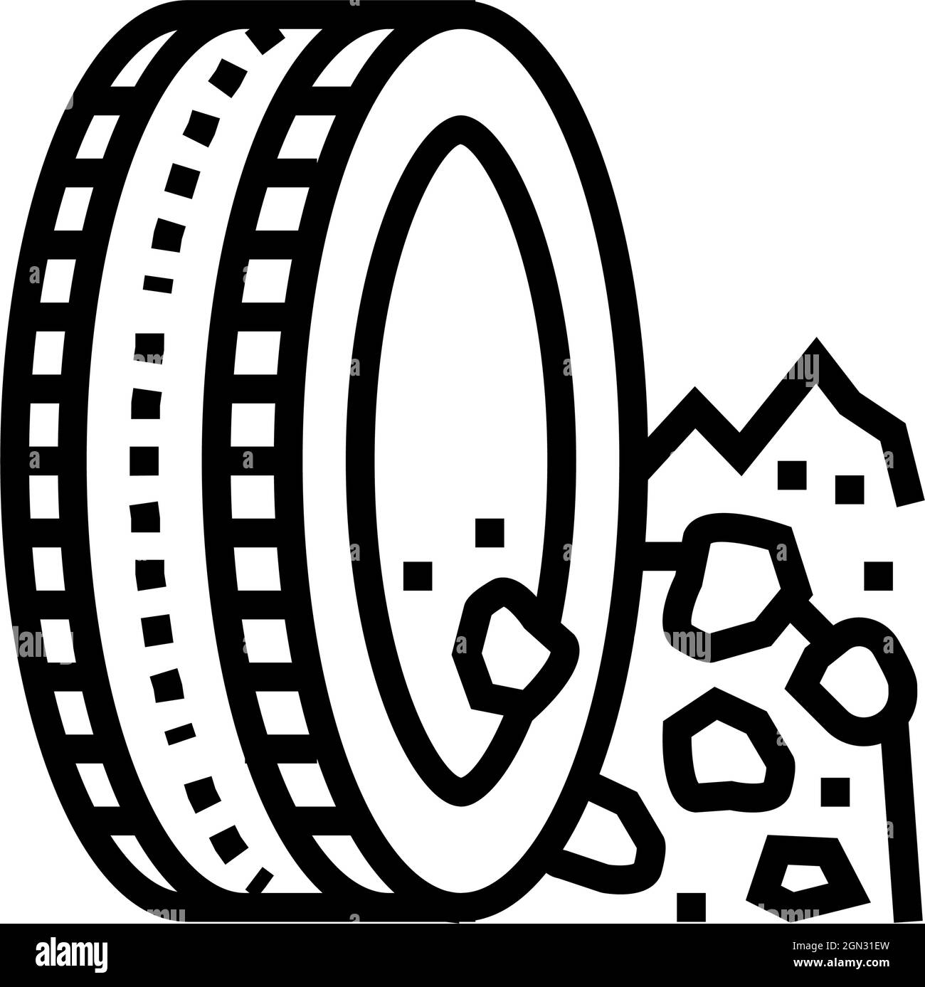terrain tires line icon vector illustration Stock Vector Image & Art ...