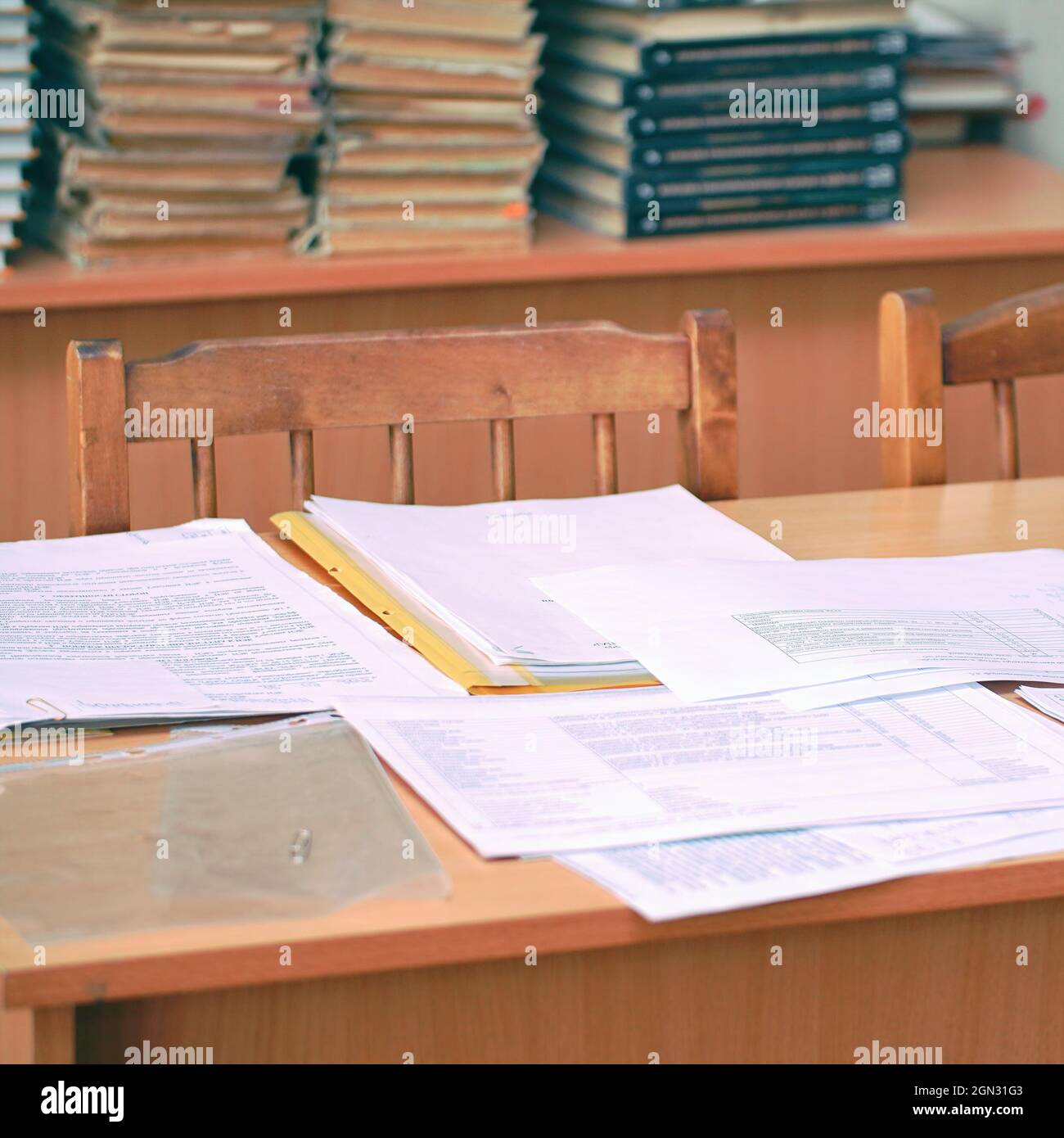 Documents and business papers on the desktop Stock Photo - Alamy