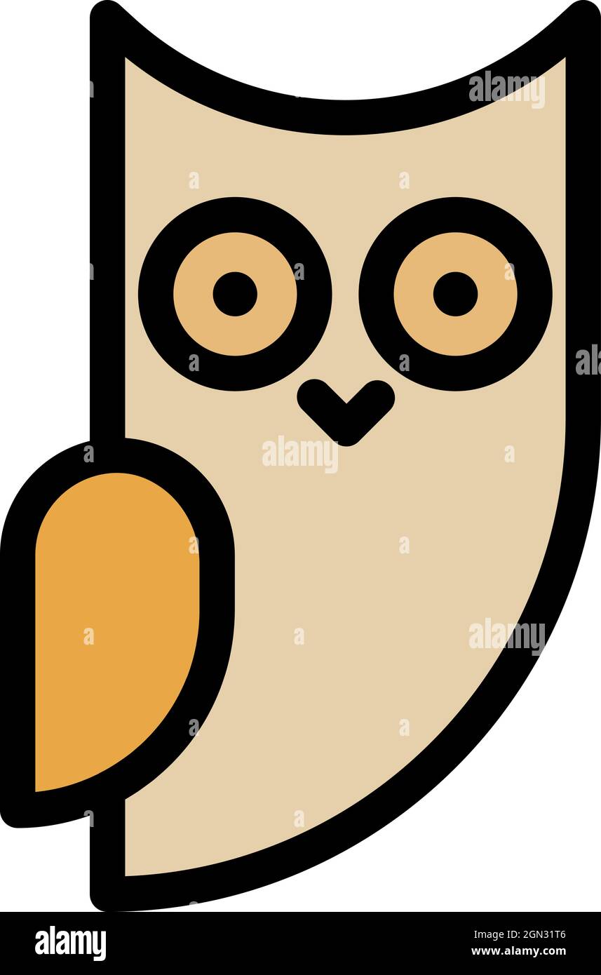 Little owl side view icon. Outline little owl side view vector icon ...