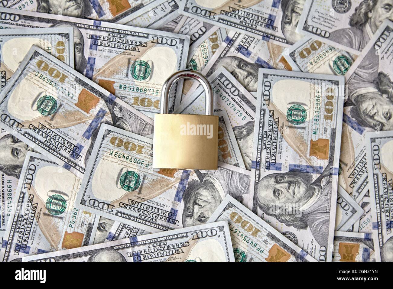 Financial security. padlock on the background of money. The concept of ...