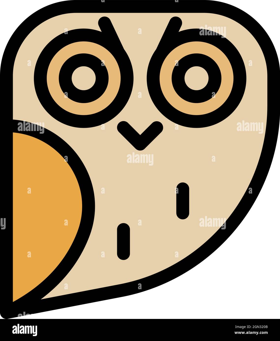 Fat owl icon. Outline fat owl vector icon color flat isolated Stock ...