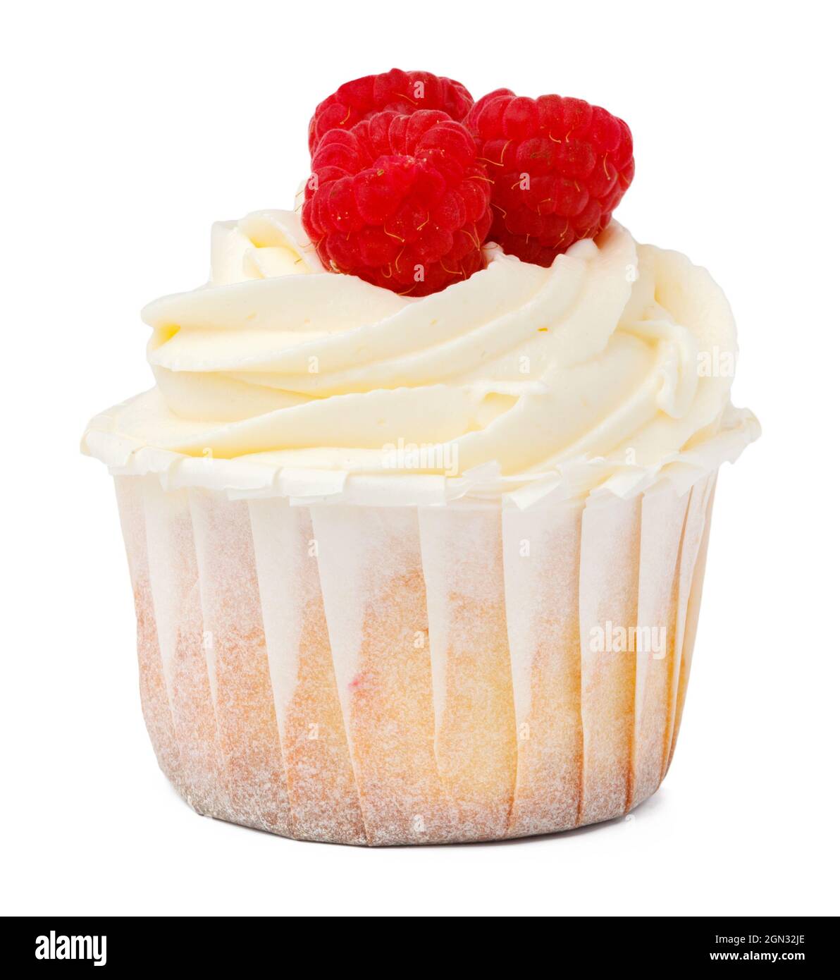 Single delicious cupcake with icing isolated on white background Stock ...