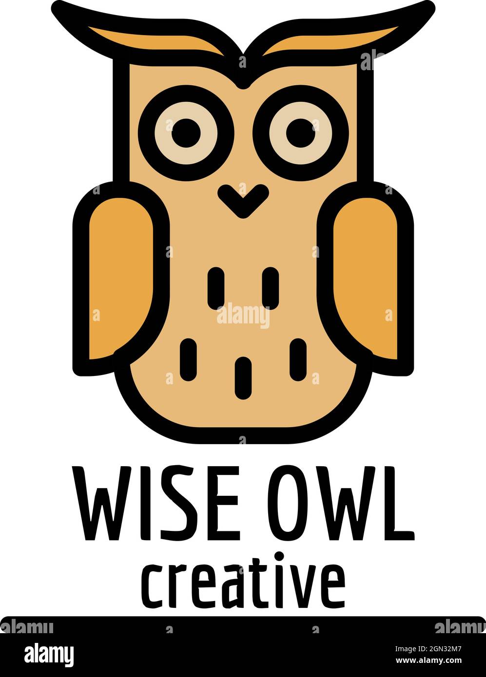 Wise owl icon. Outline wise owl vector icon color flat isolated Stock ...