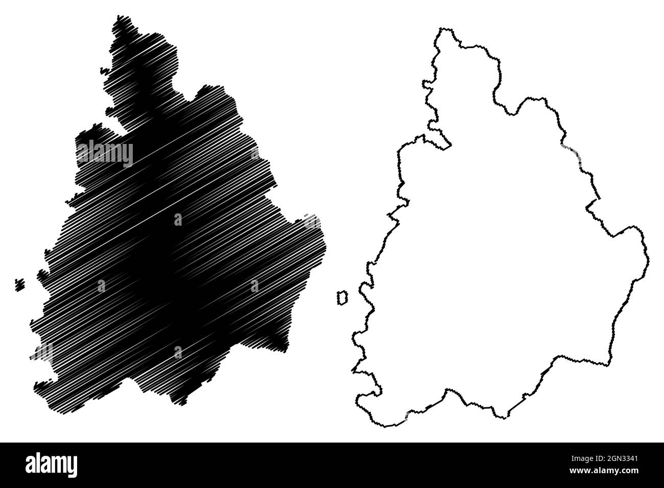 Dahod district (Gujarat State, Republic of India) map vector ...