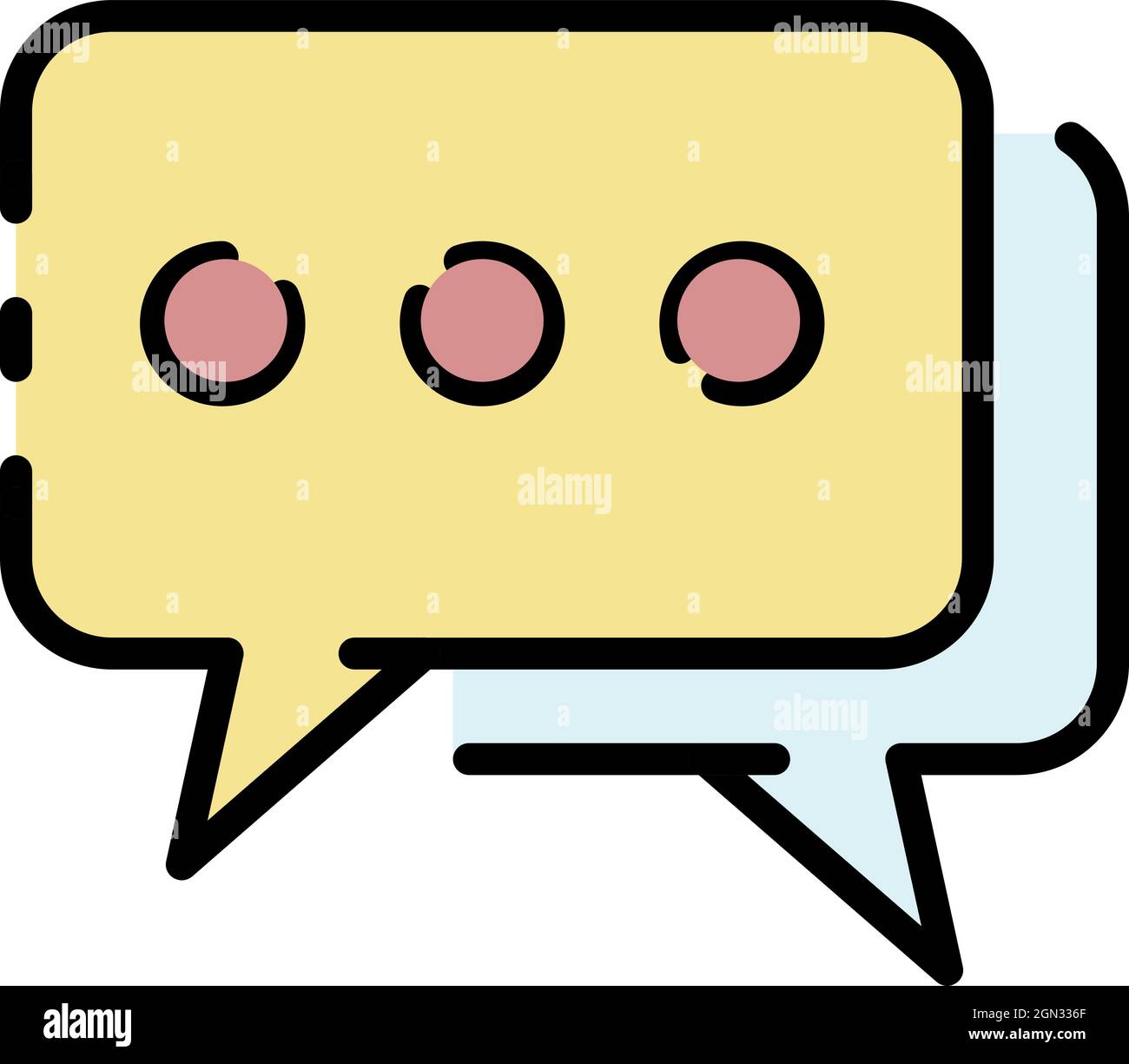 Chat bubbles icon. Outline chat bubbles vector icon color flat isolated ...