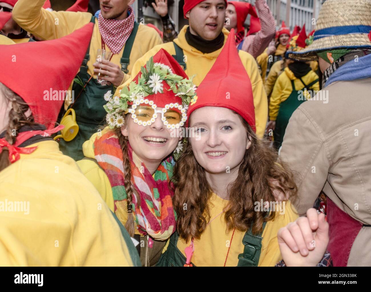 The Aachen Rose Monday procession in the carnival in front of the ...