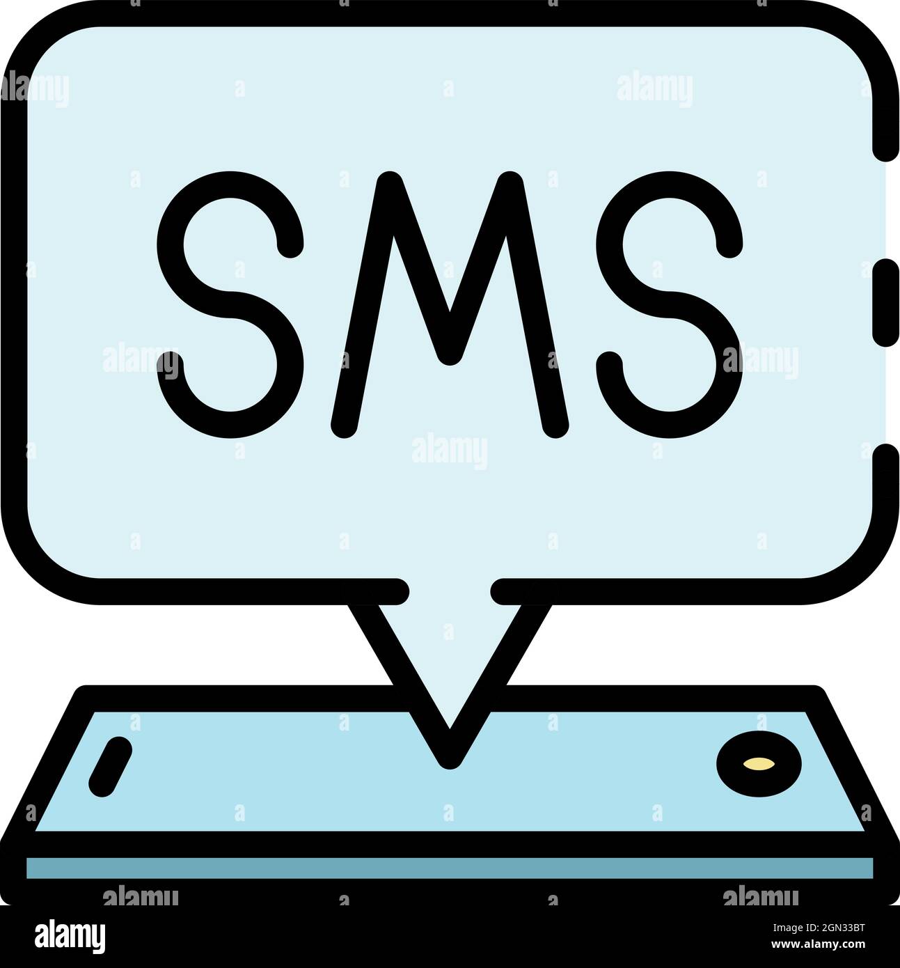 Smartphone incoming message icon. Outline smartphone incoming message ...