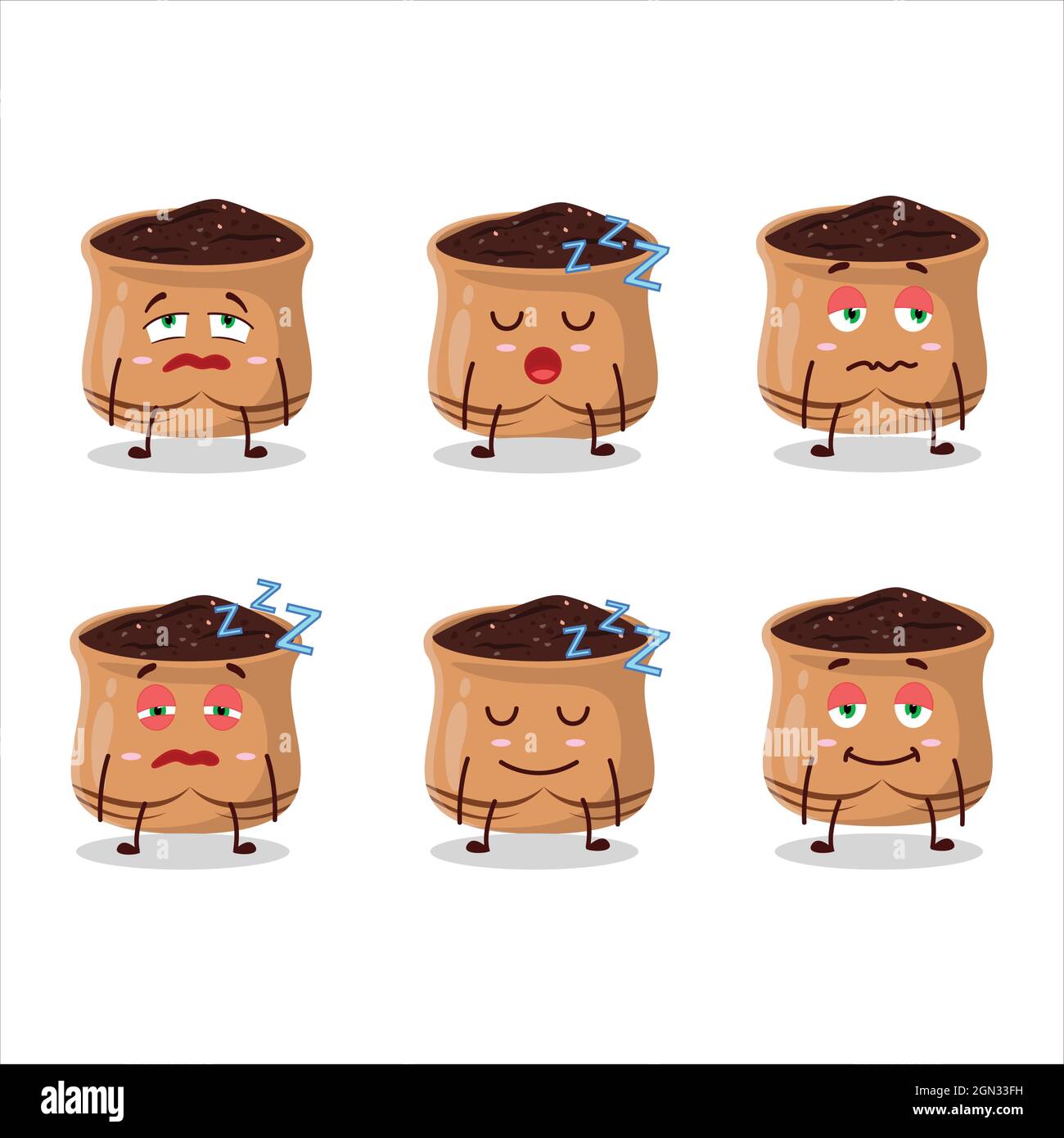 Cartoon character of sumach with sleepy expression. Vector illustration ...