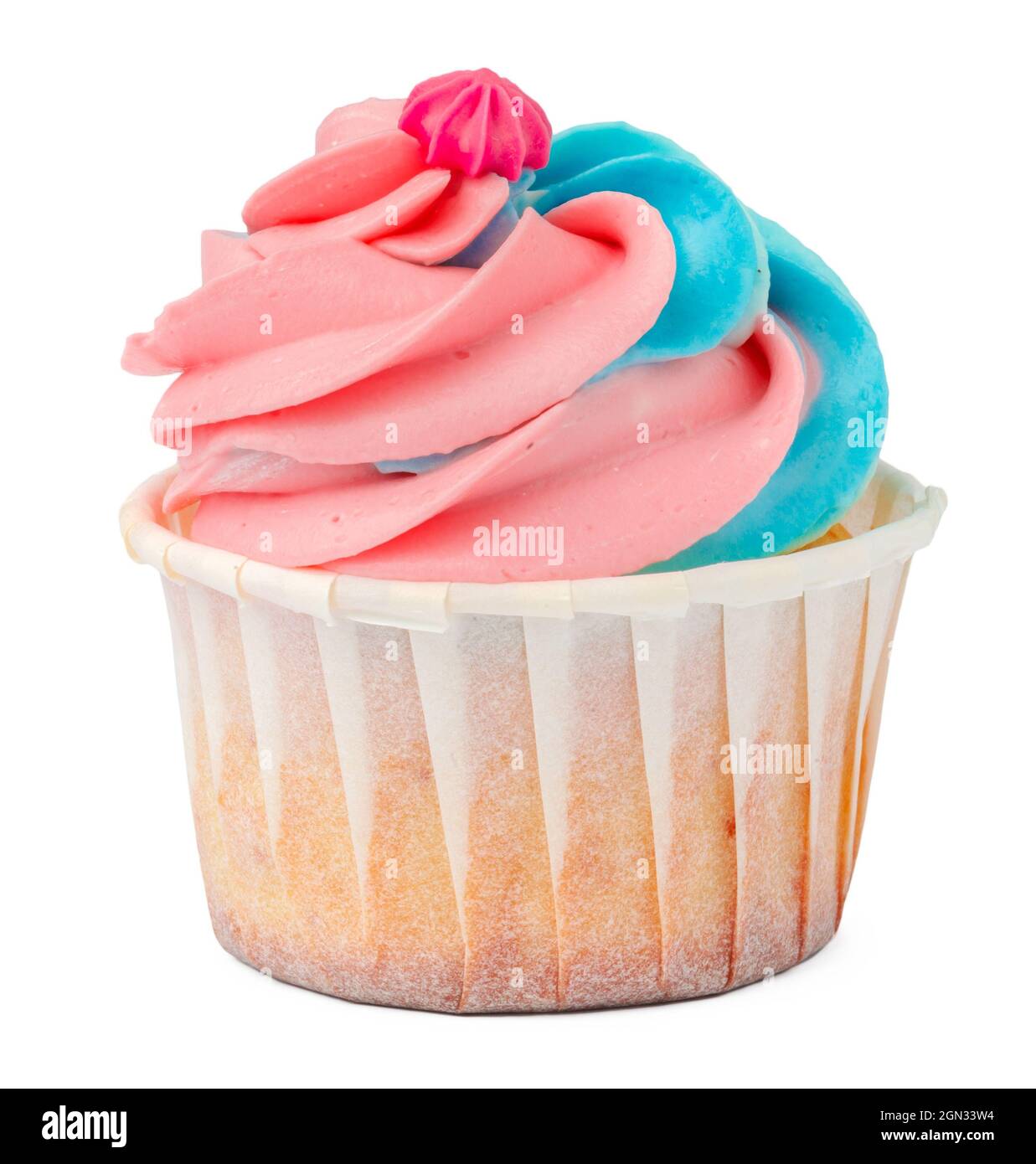 Single delicious cupcake with icing isolated on white background Stock ...