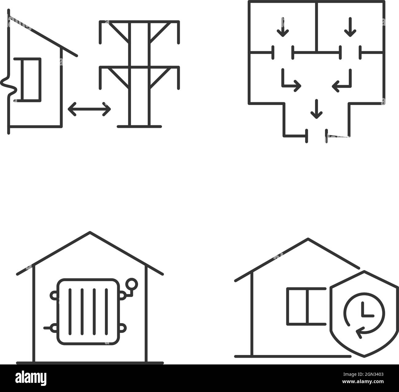 Home building regulation linear icons set Stock Vector Image & Art - Alamy