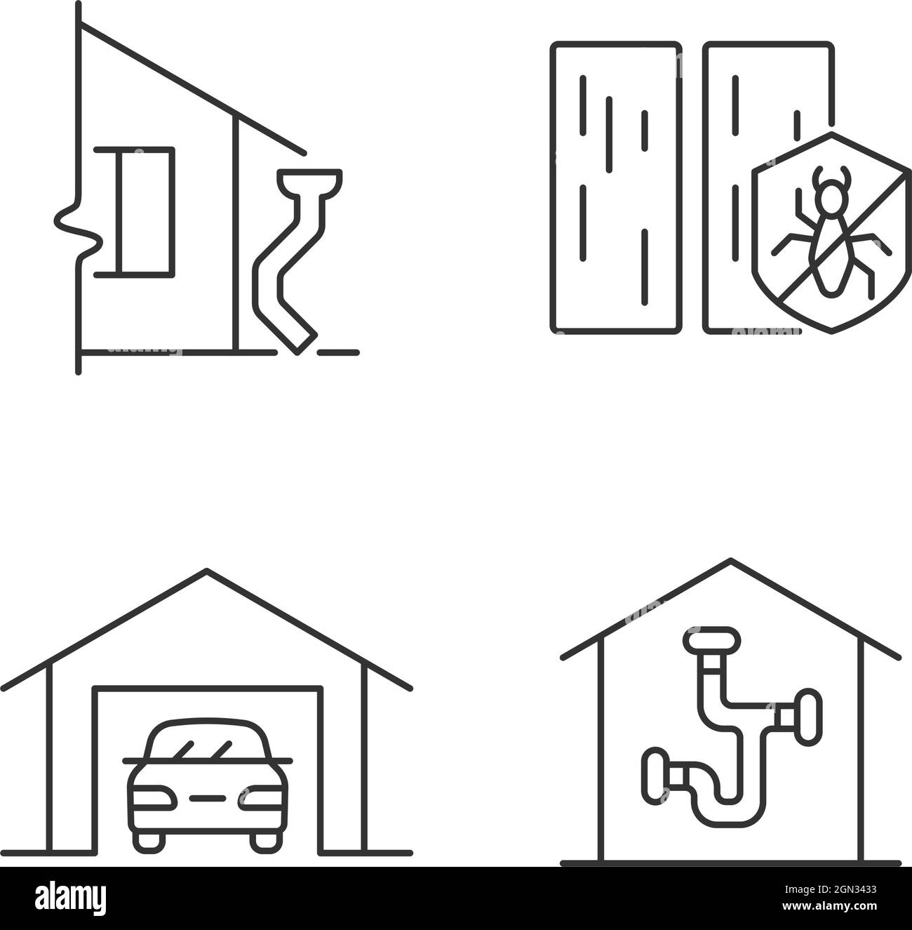 Residential construction linear icons set Stock Vector Image & Art - Alamy