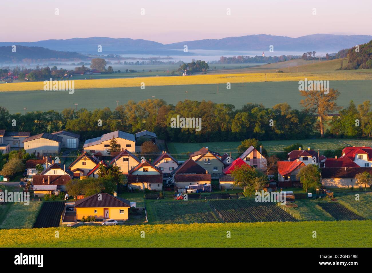 Valca vilage and view of Turiec basin, Slovakia Stock Photo - Alamy
