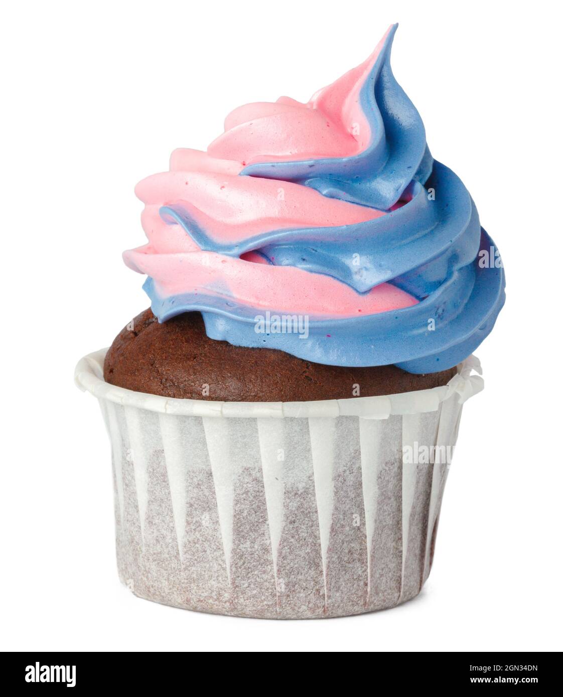 Single delicious cupcake with icing isolated on white background Stock ...