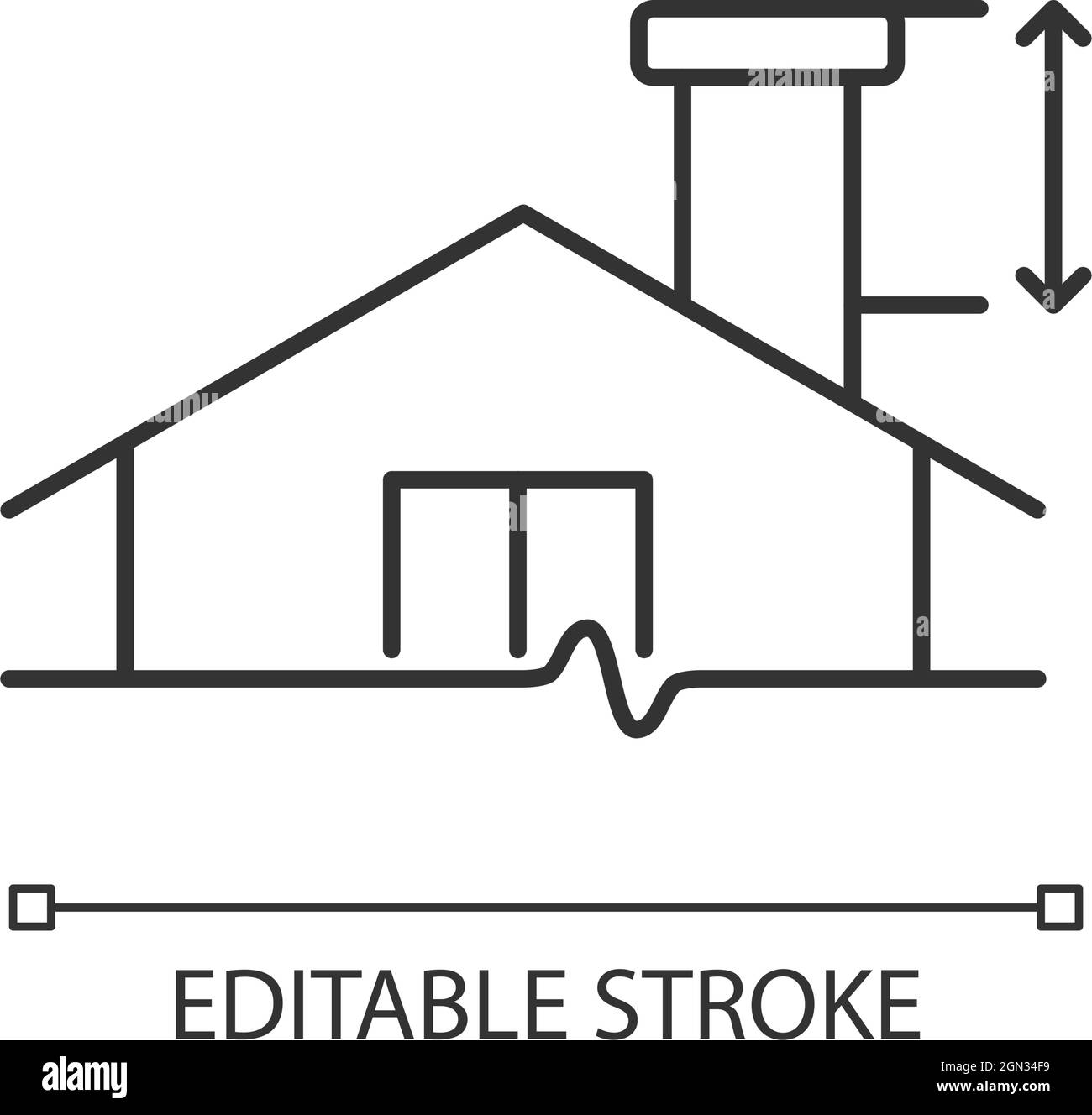 Minimum chimney height linear icon Stock Vector Image & Art - Alamy