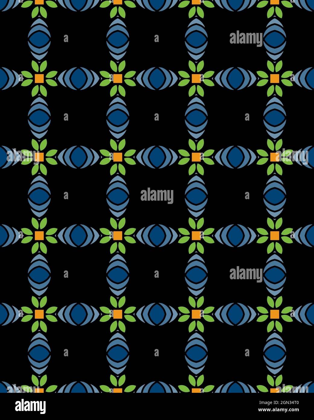 Illustration of a seamless tile floral pattern used as wallpaper or ...