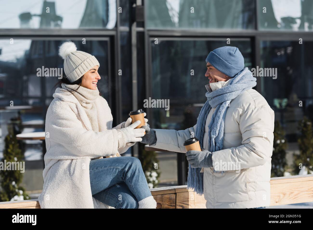 Joyful man giving paper hi-res stock photography and images - Alamy