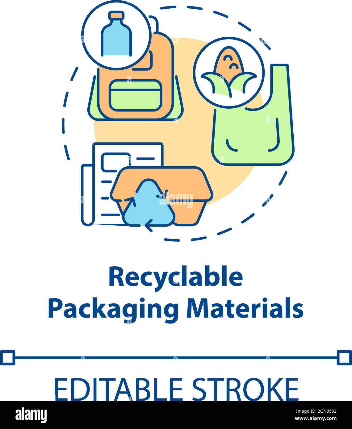 Recyclable packaging materials concept icon Stock Vector Image & Art ...