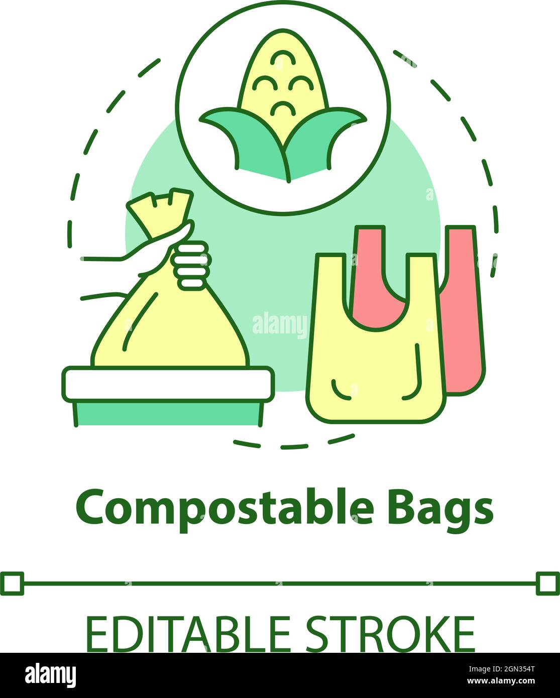 Compostable bags concept icon Stock Vector Image & Art - Alamy