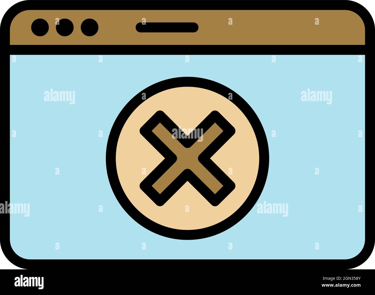 Access denied icon. Outline access denied vector icon color flat ...