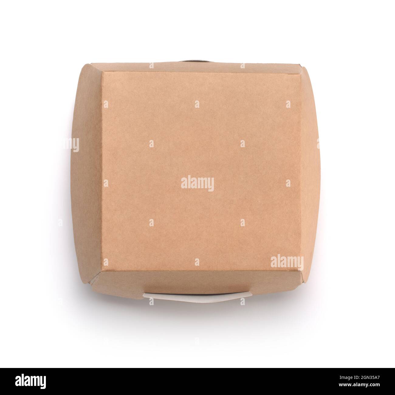 Top view of brown blank paper burger box isolated on white Stock Photo ...