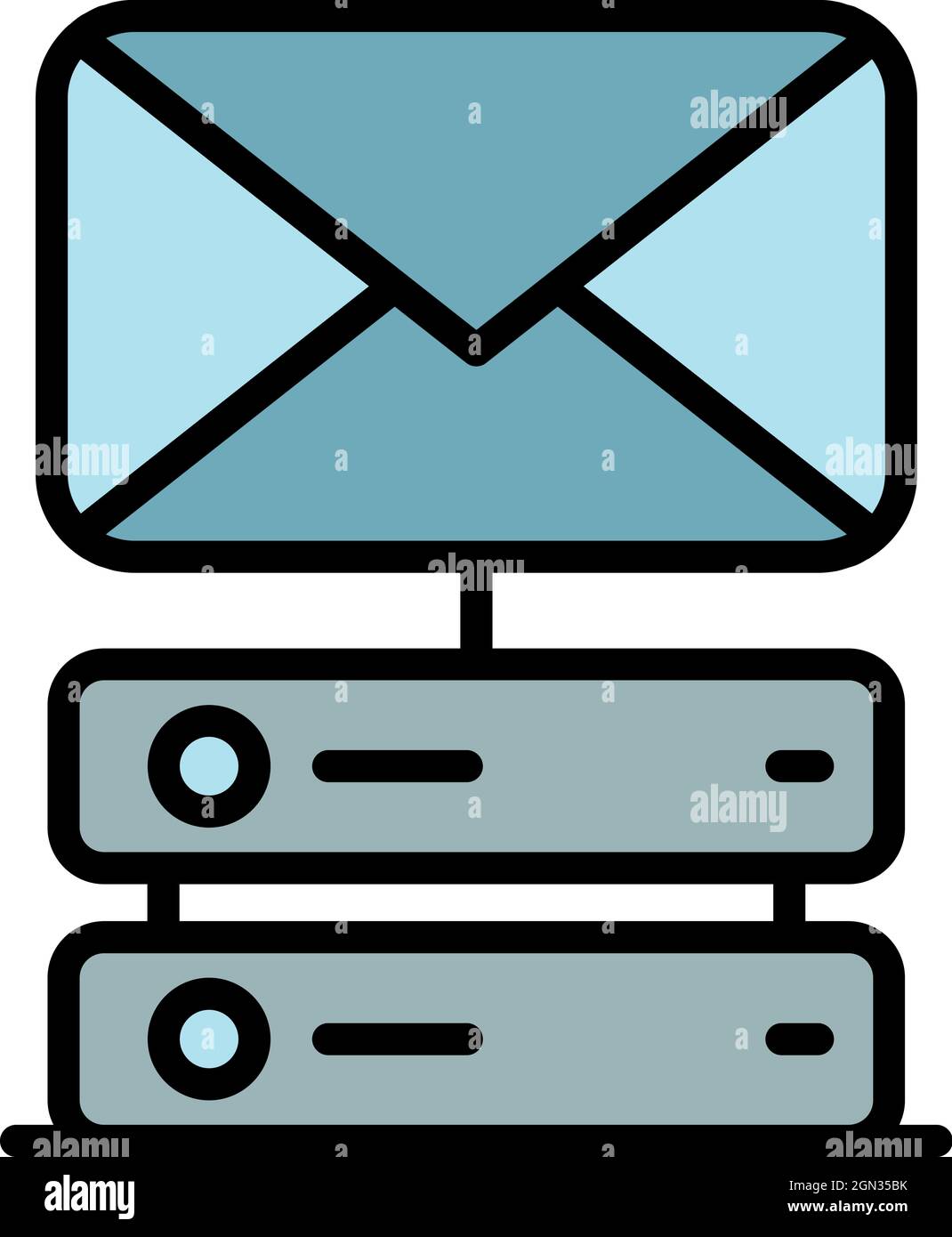 Message from hosting icon. Outline message from hosting vector icon ...