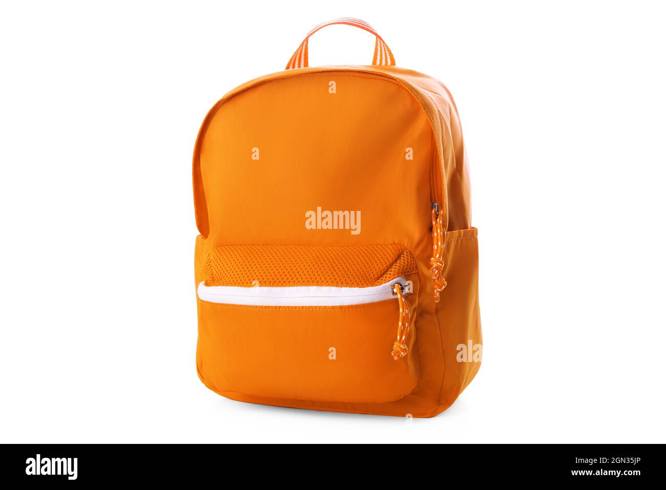 Orange school backpack isolated on white Stock Photo - Alamy