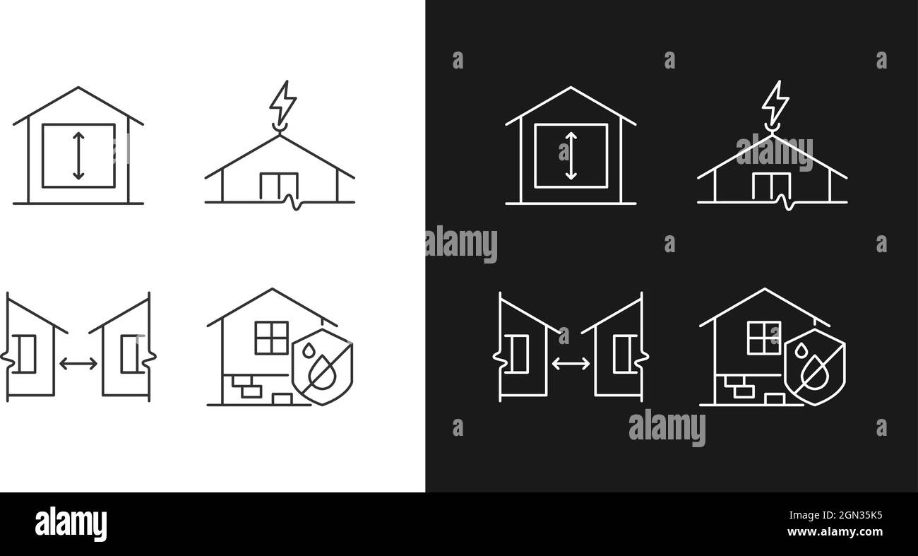 Building safe house linear icons set for dark and light mode Stock ...