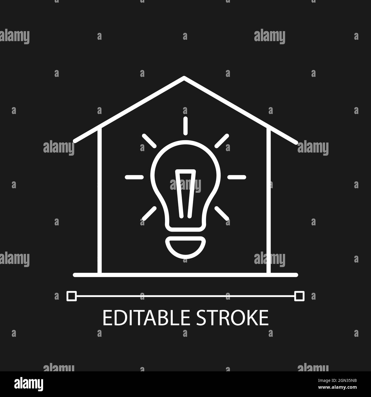 Lighting White Linear Icon For Dark Theme Stock Vector Image And Art Alamy