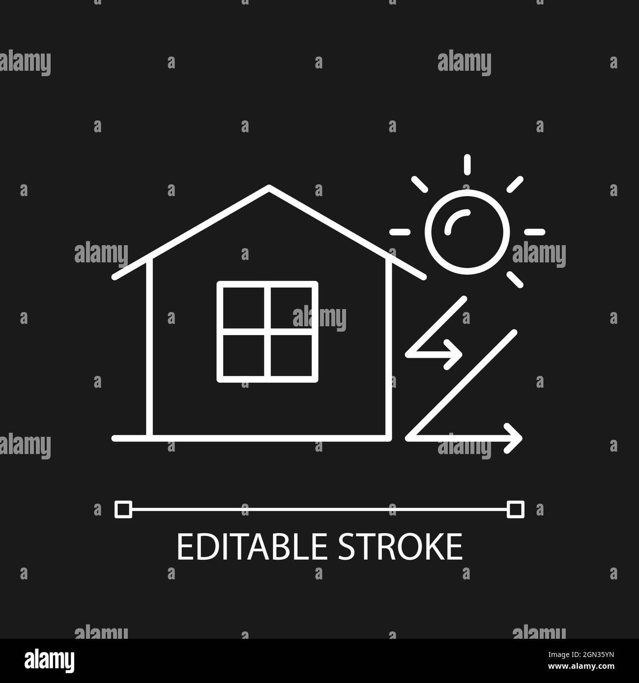 Heat insulation white linear icon for dark theme Stock Vector Image ...
