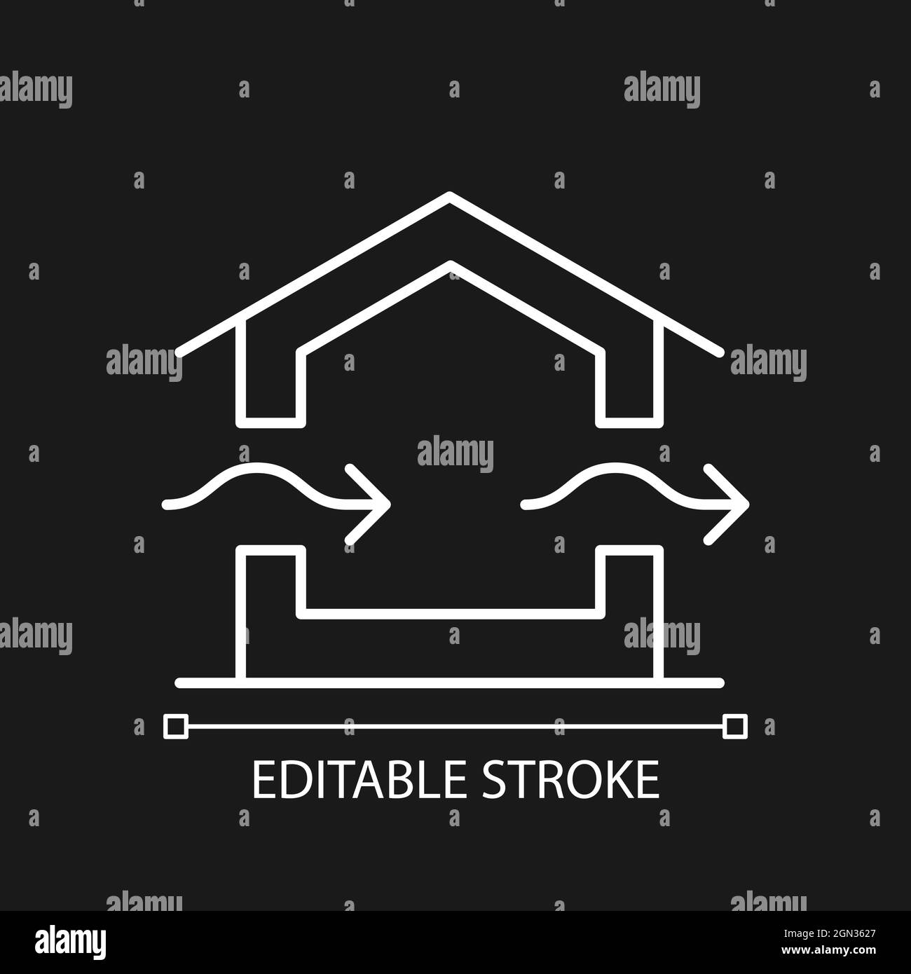 Ventilation system white linear icon for dark theme Stock Vector Image ...