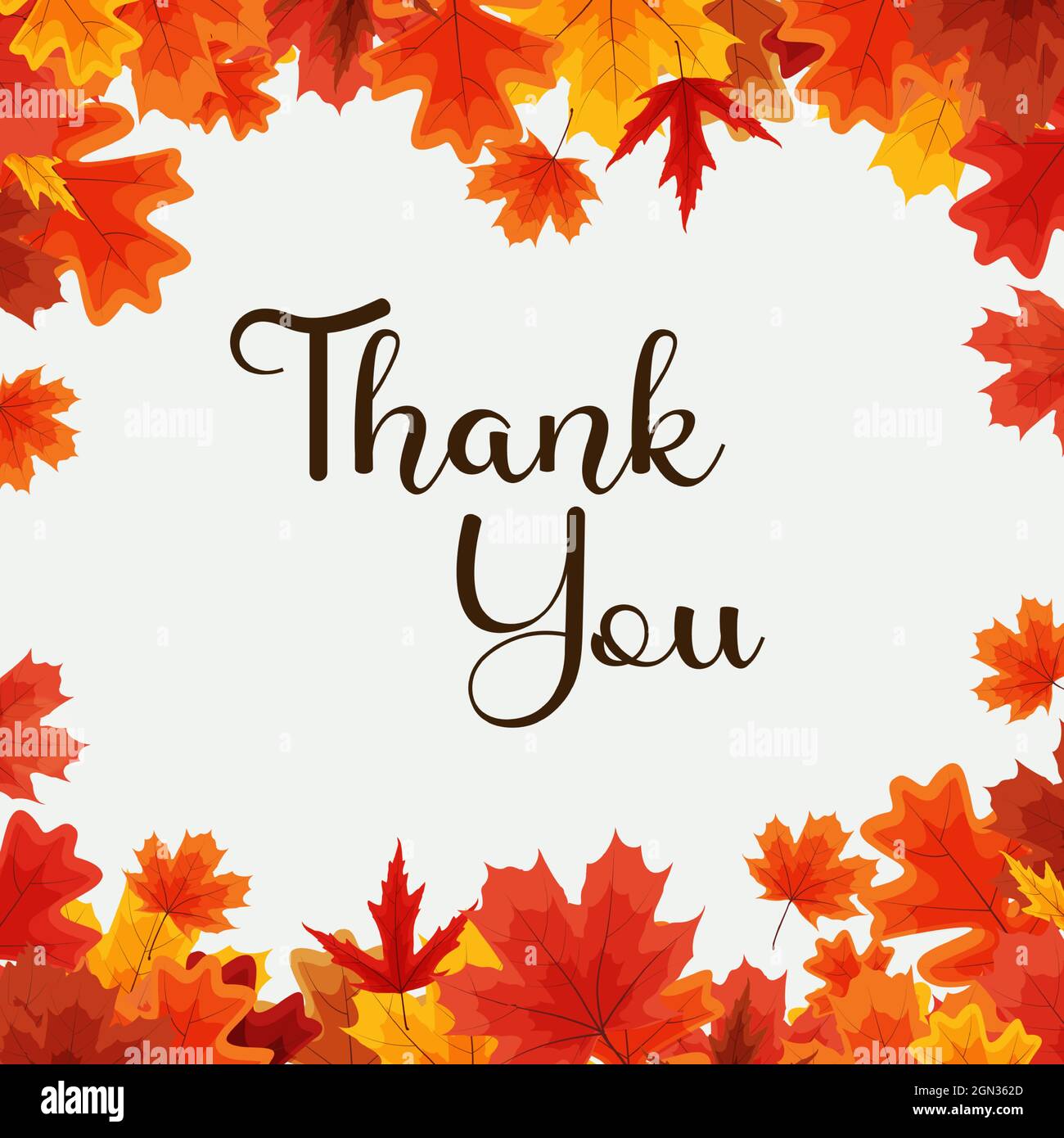Thank you autumn natural background template with falling leaves Vector ...