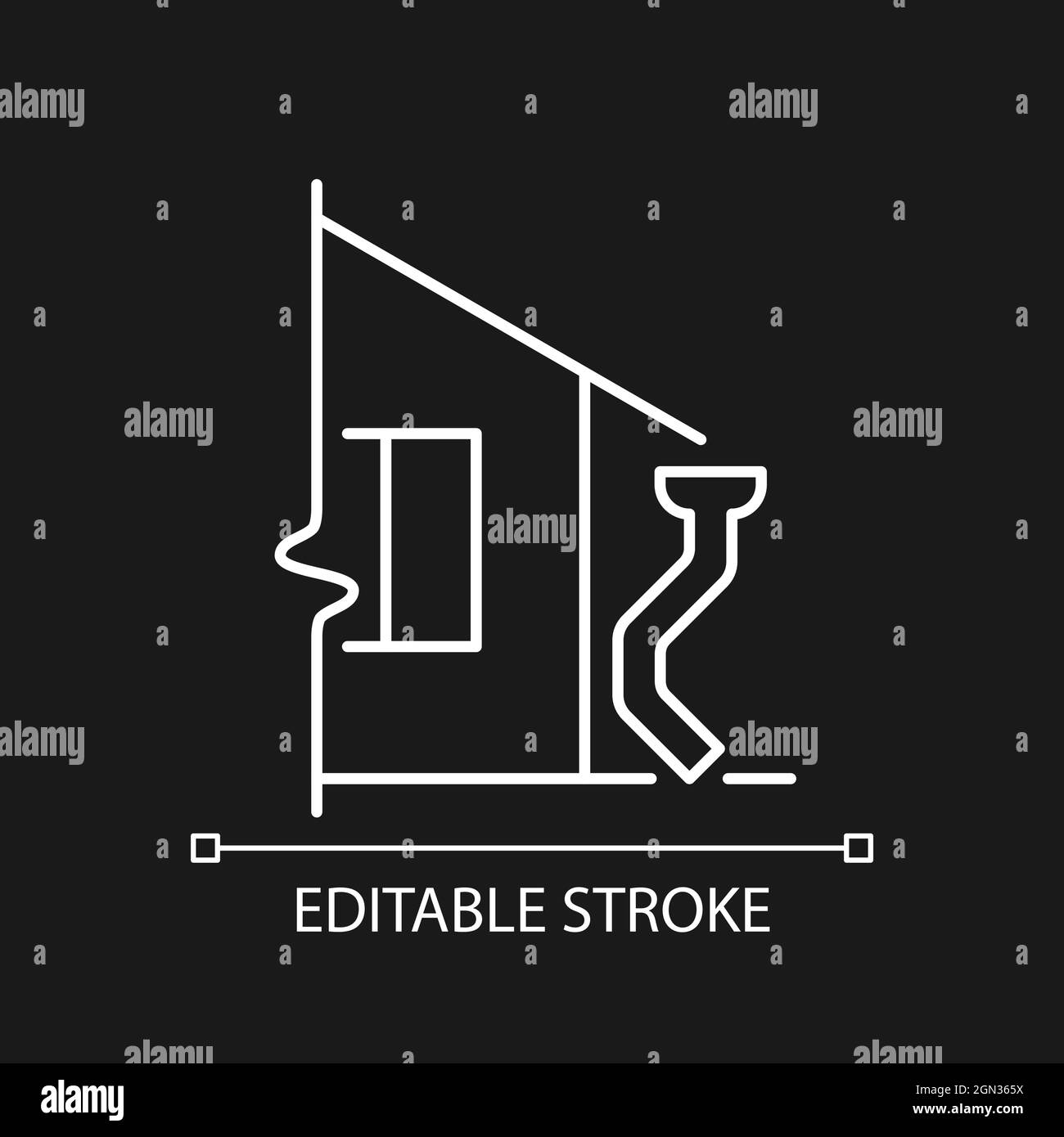 Roof drains white linear icon for dark theme Stock Vector Image & Art ...