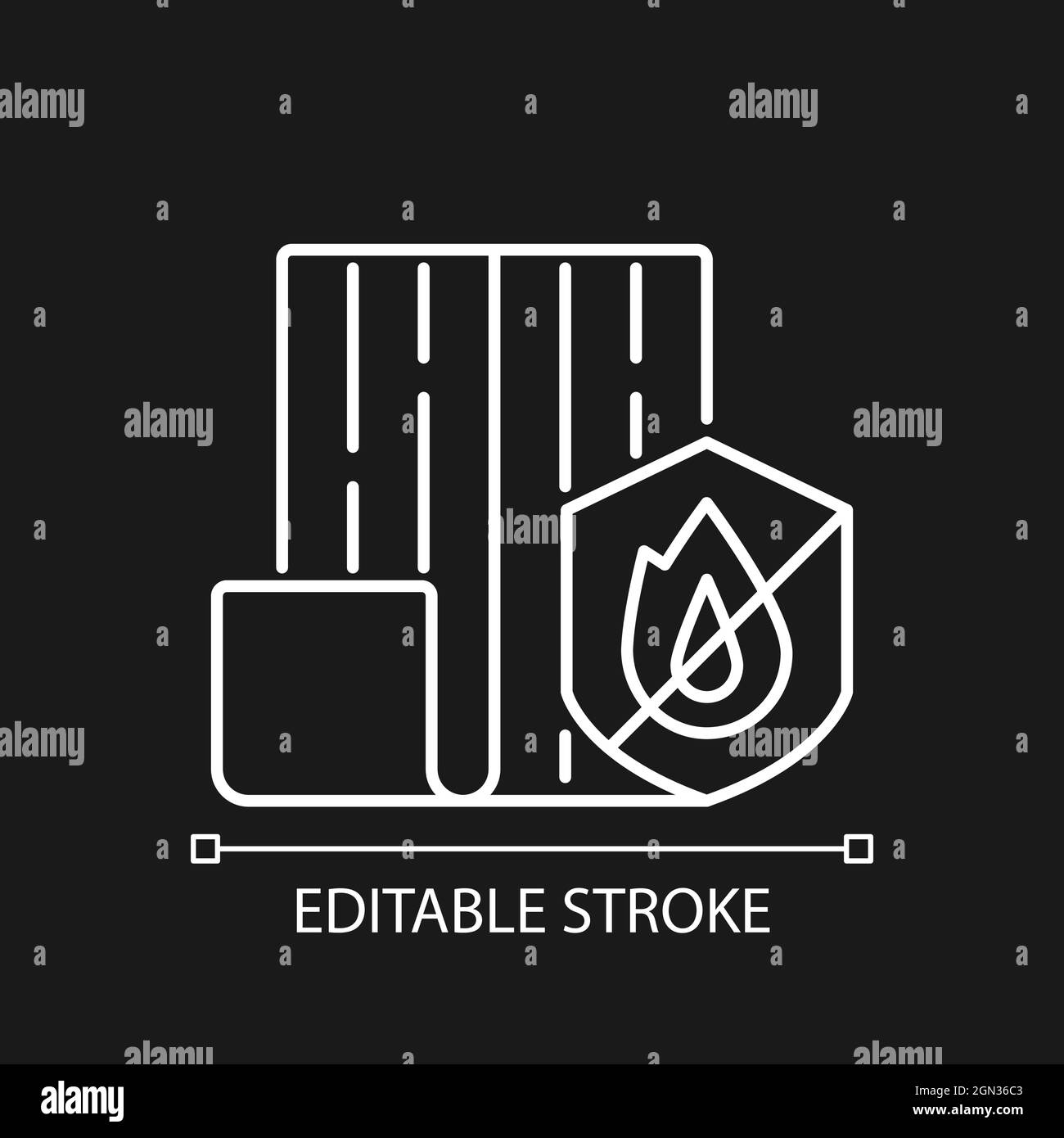 Resistance to fire white linear icon for dark theme Stock Vector Image ...