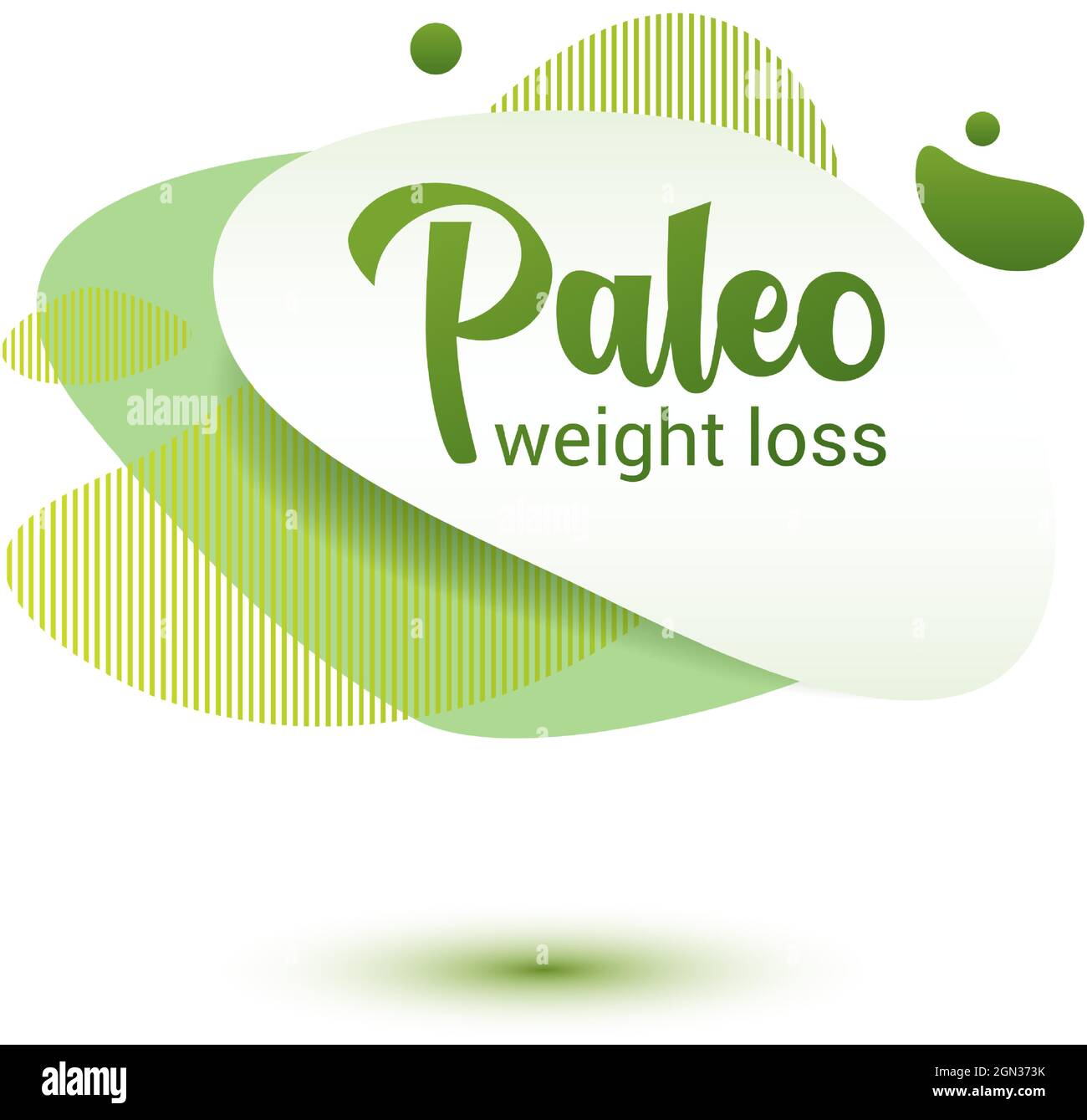 Paleo diet frendly badge. Green amoeba design of sticker for paleo diet ...