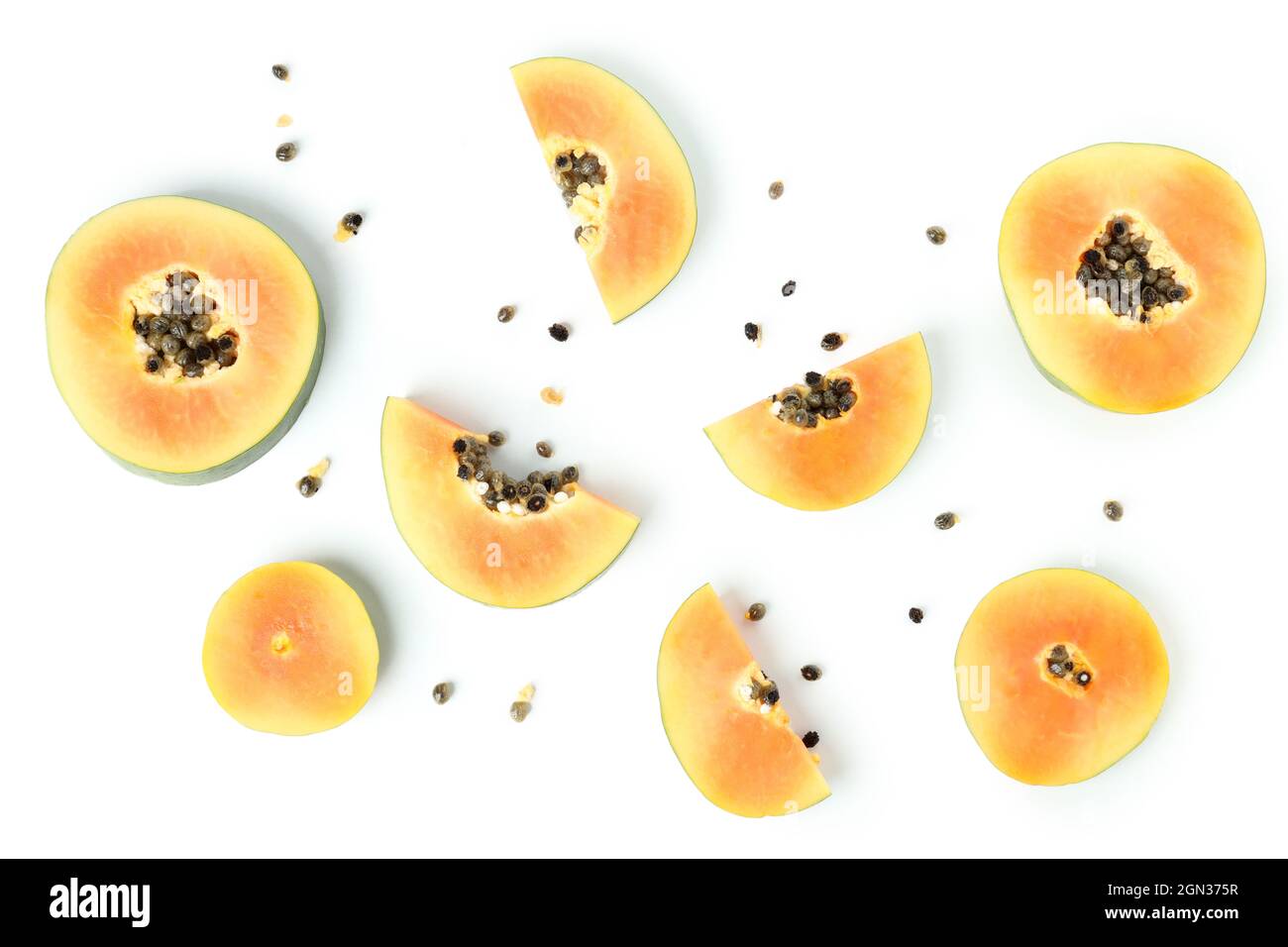 Fresh ripe papaya isolated on white background Stock Photo - Alamy