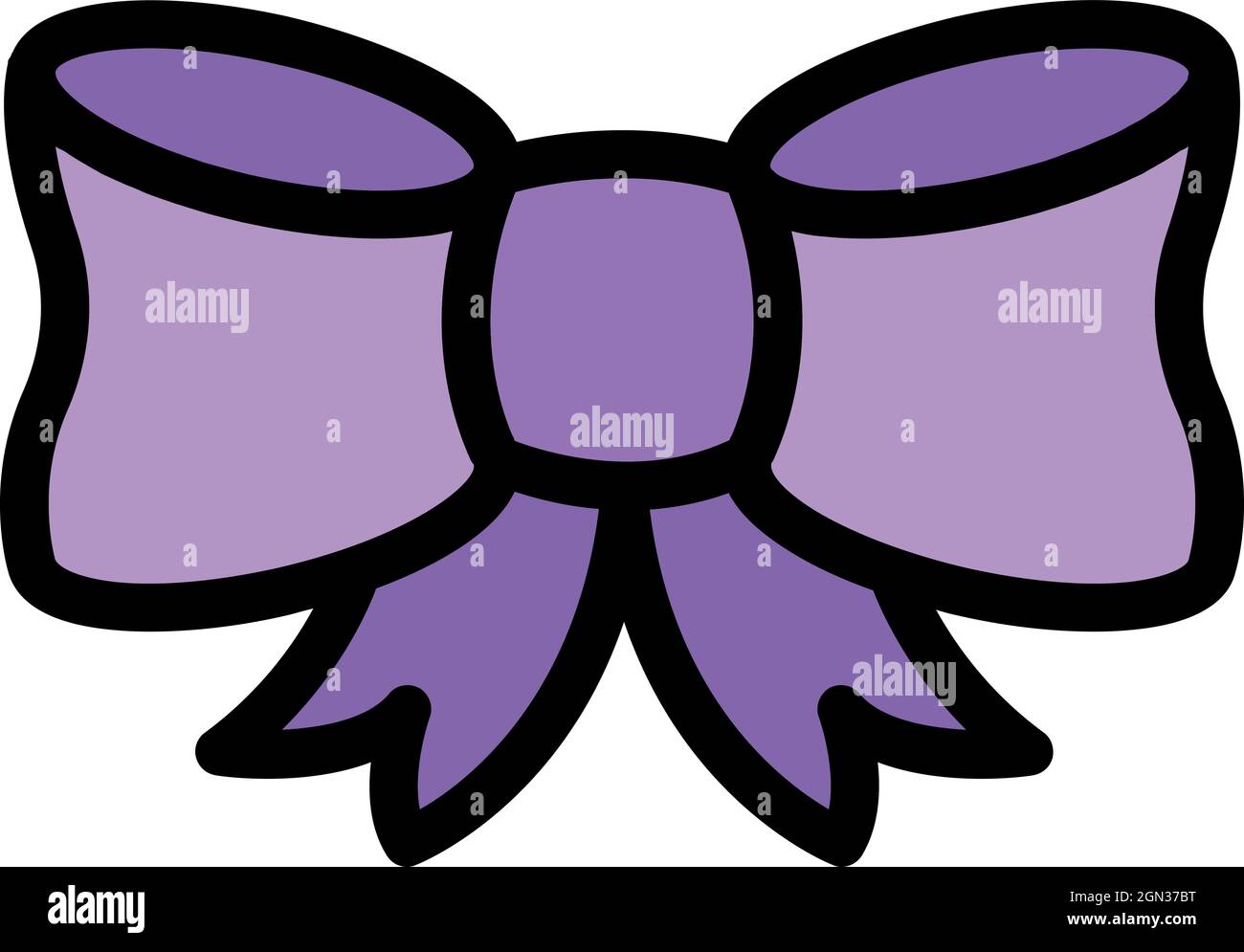 Ribbon bow icon. Outline ribbon bow vector icon color flat isolated ...