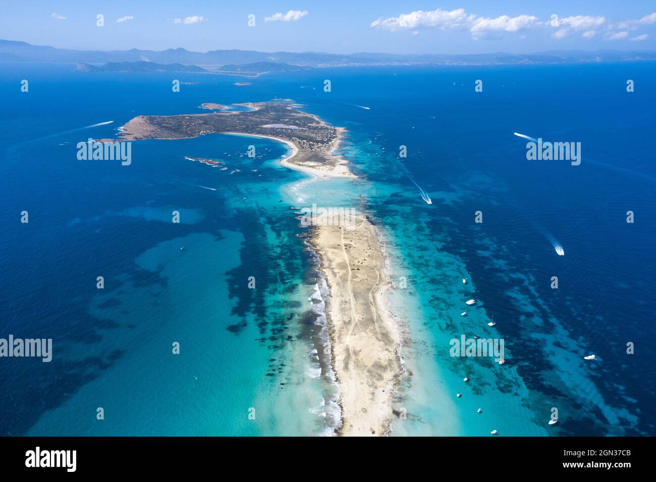 island, ibiza, sea, coast, motorboat, nature, landscape, environment ...