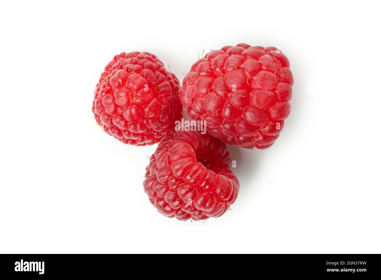 Red juicy raspberry, isolated on white background Stock Photo - Alamy