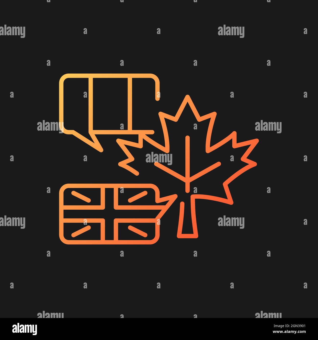 Bilingual country gradient vector icon for dark theme Stock Vector ...