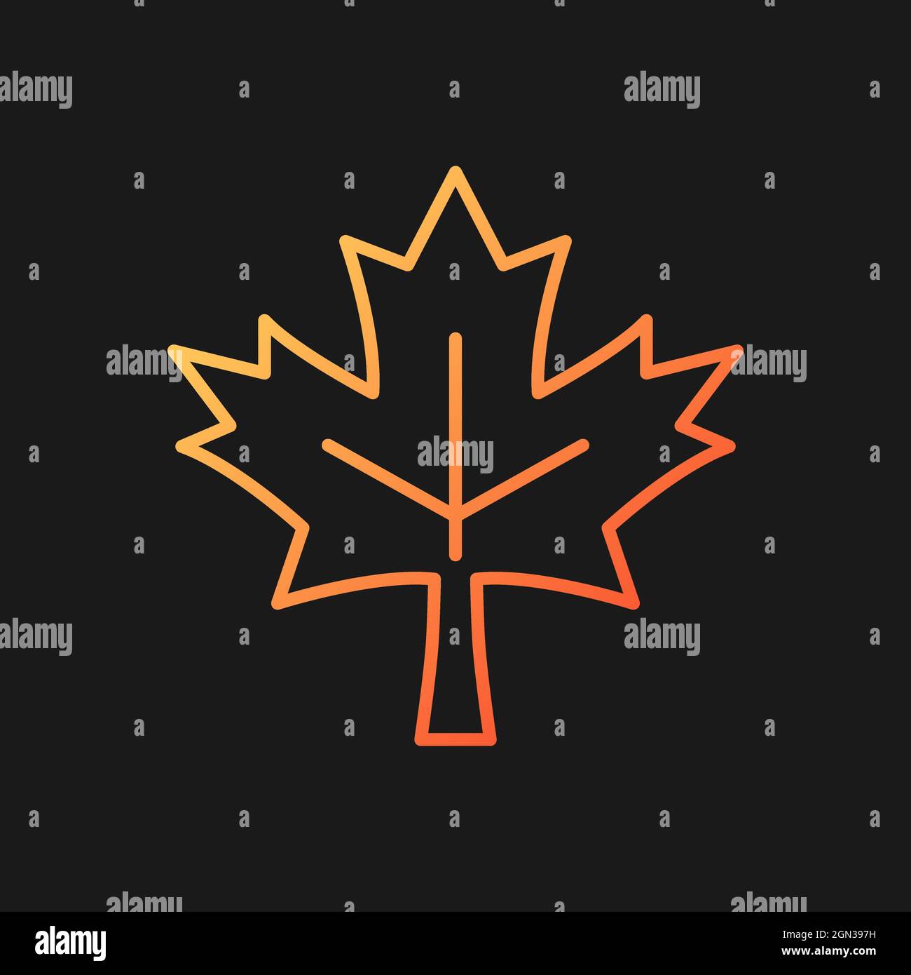 Maple leaf gradient vector icon for dark theme Stock Vector Image & Art ...