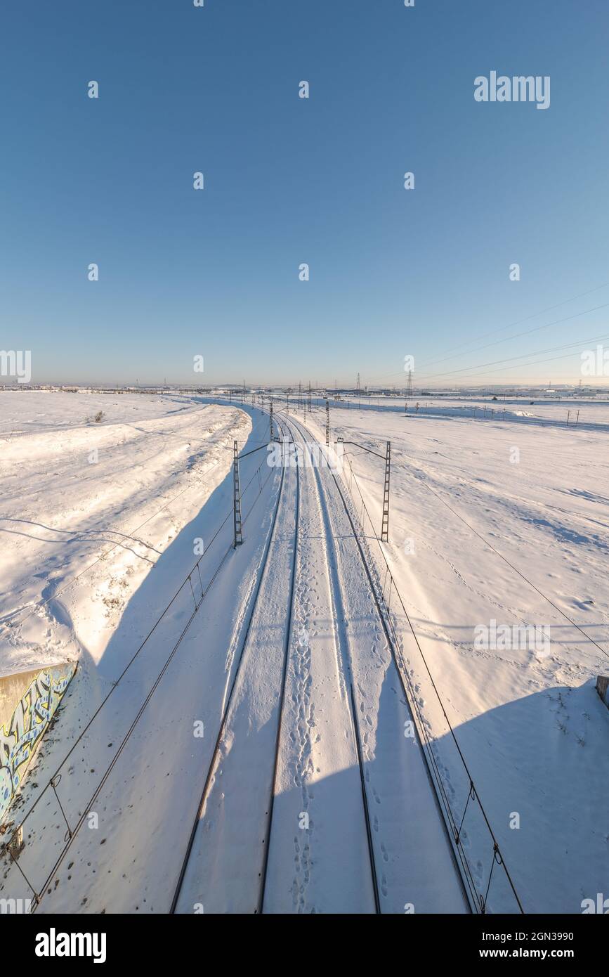 Aerial view above railroad under hi-res stock photography and images ...