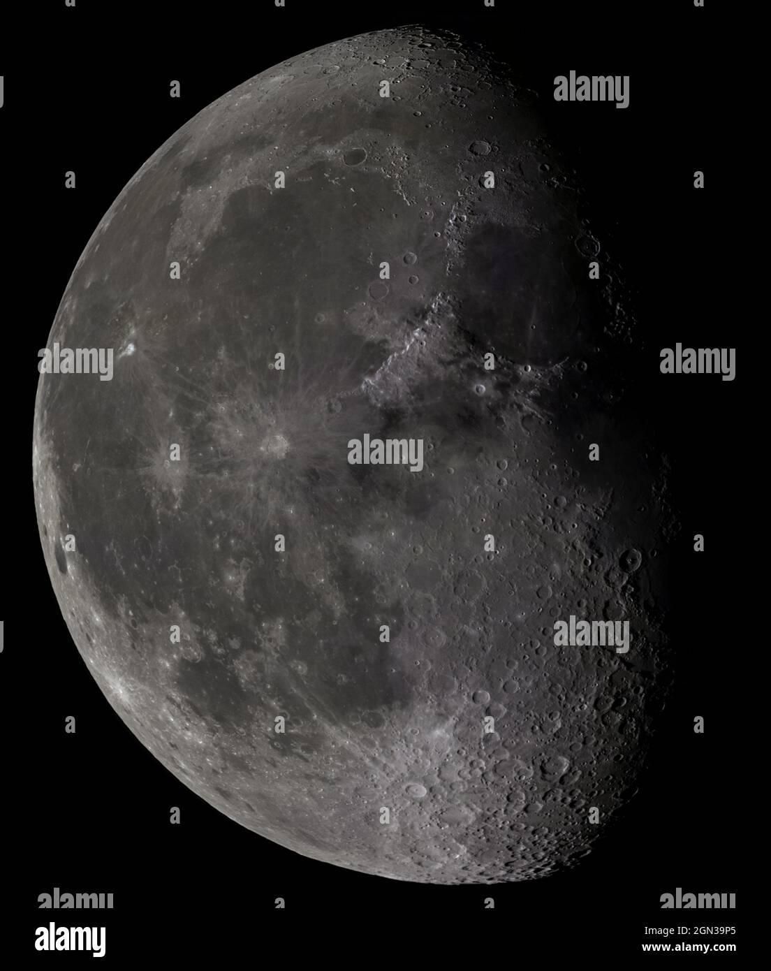 Highly detailed photo of the moon taken with a reflecting astronomical ...