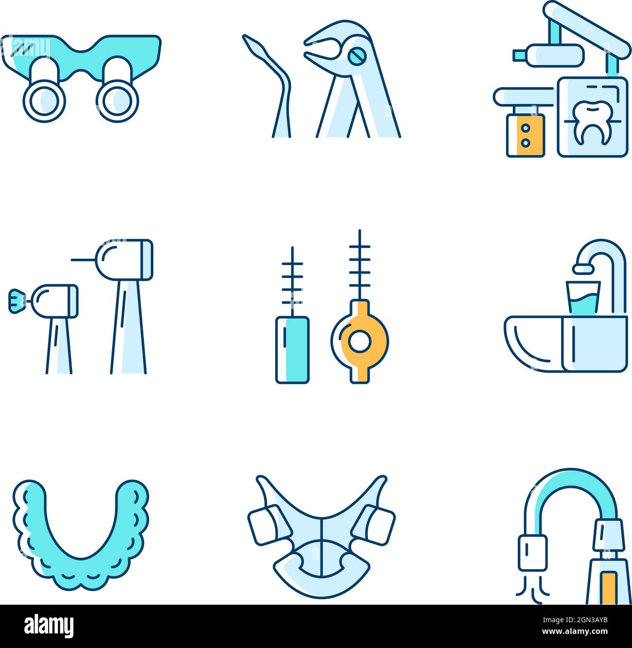 Dental visit RGB color icons set Stock Vector Image & Art - Alamy