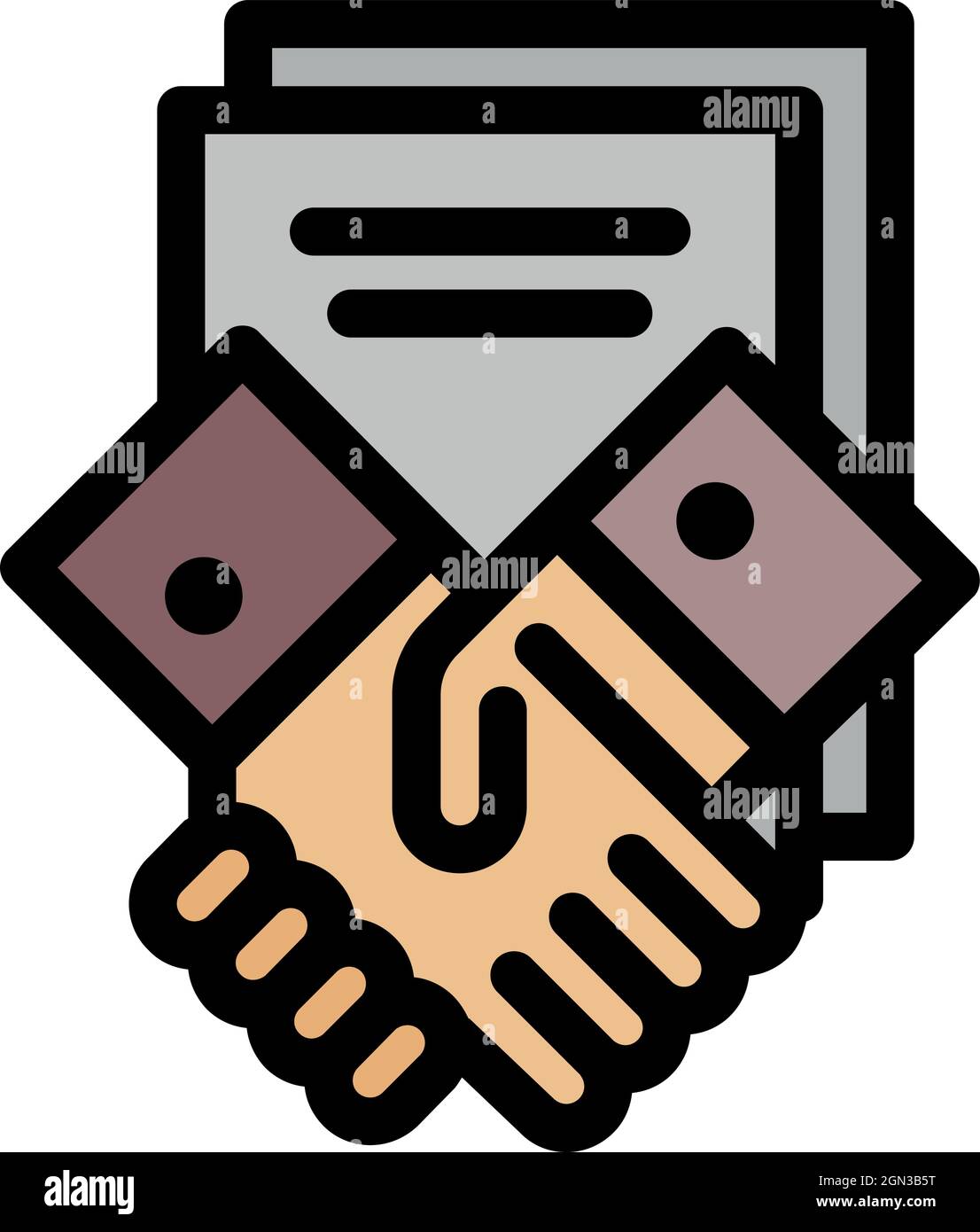 Law handshake icon. Outline law handshake vector icon color flat ...