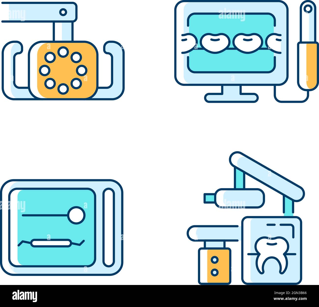 Dental devices RGB color icons set Stock Vector Image & Art - Alamy