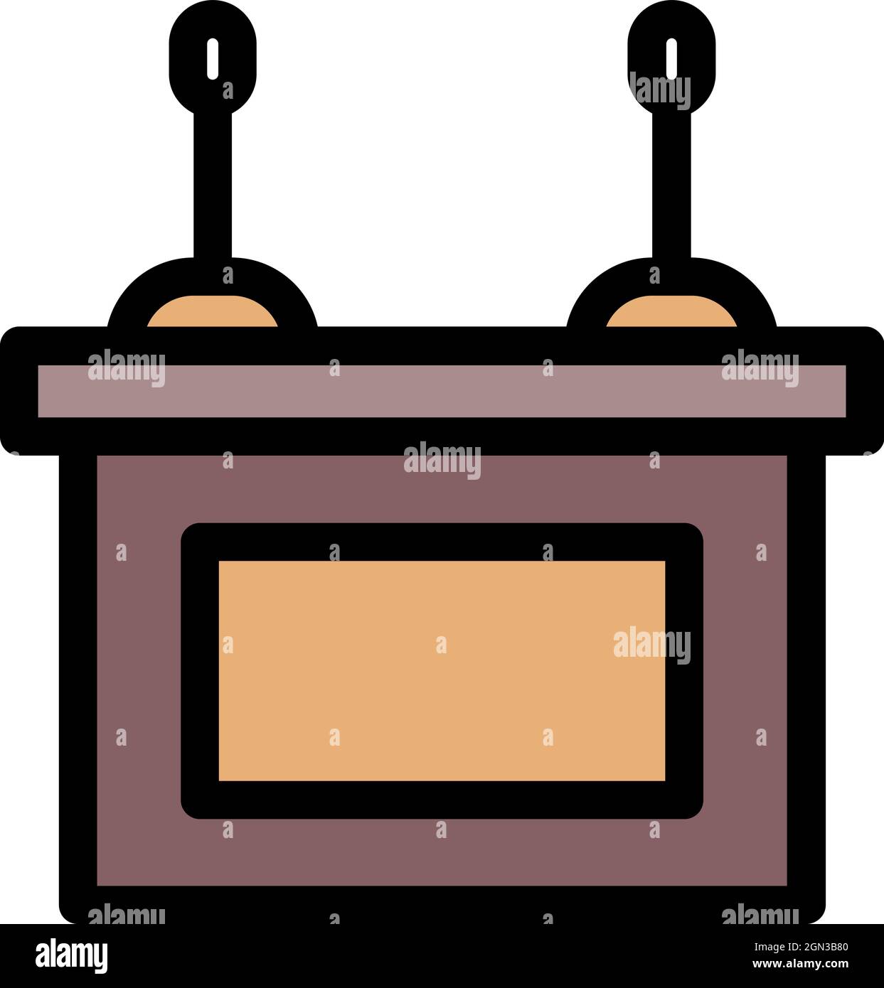 Speaker stand icon. Outline speaker stand vector icon color flat ...