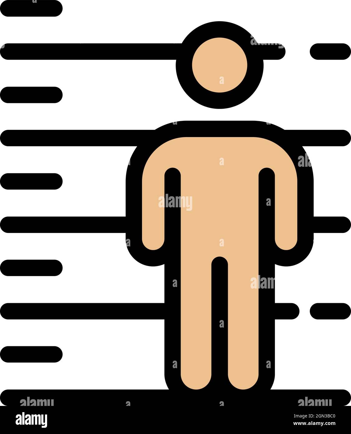 Prison man measurement icon. Outline prison man measurement vector icon ...
