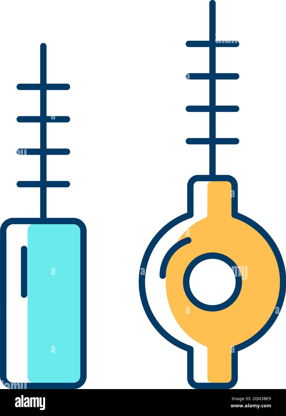 Interdental brushes RGB color icon Stock Vector Image & Art - Alamy