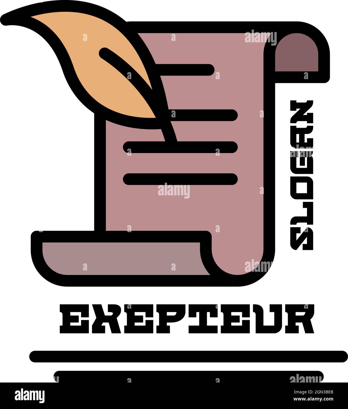 Papyrus law icon. Outline papyrus law vector icon color flat isolated ...