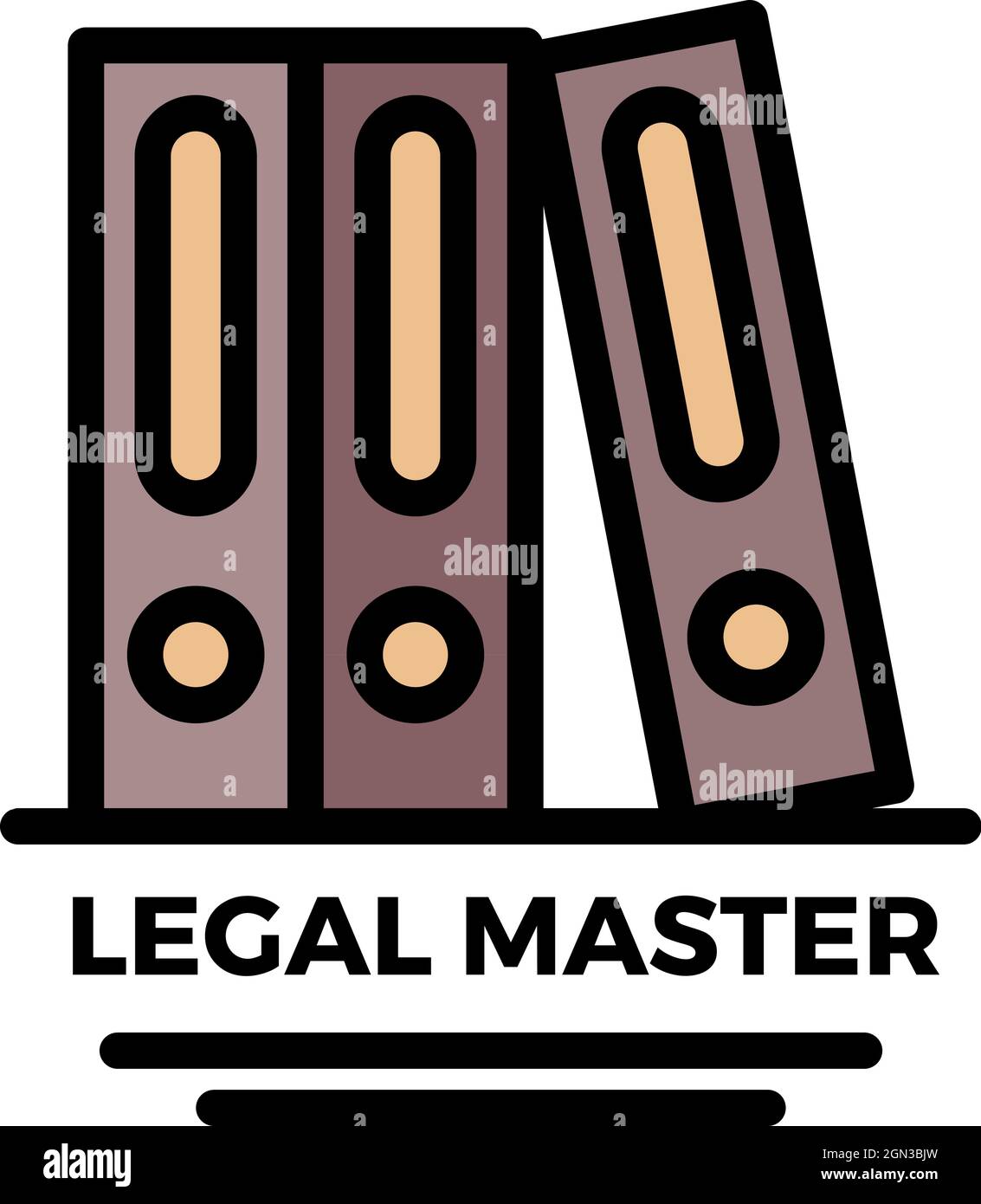 Legal master folder icon. Outline legal master folder vector icon color ...